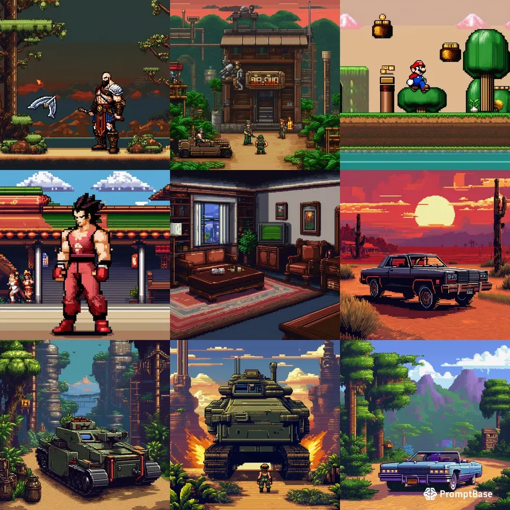 Nostalgias 16bit Snes Game Art Stable Diffusion Prompt | PromptBase