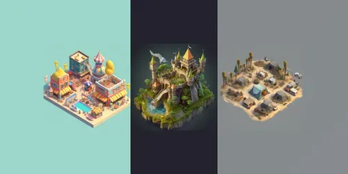 3D Isometric Game Scenes Midjourney Prompt | PromptBase
