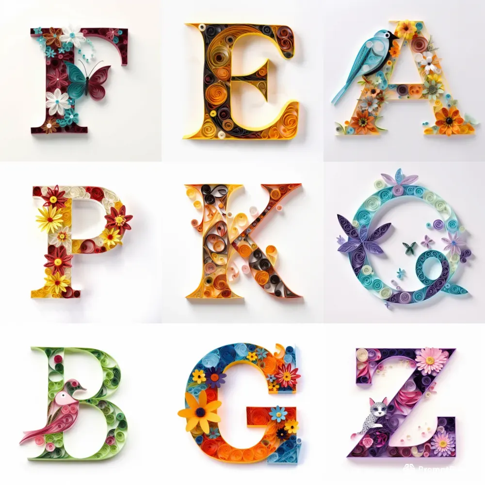 Paper Quilling Letter Logos Midjourney Prompt | PromptBase
