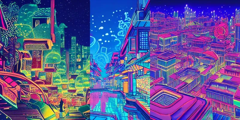 Psychedelic Japanese Cities Prompt | PromptBase