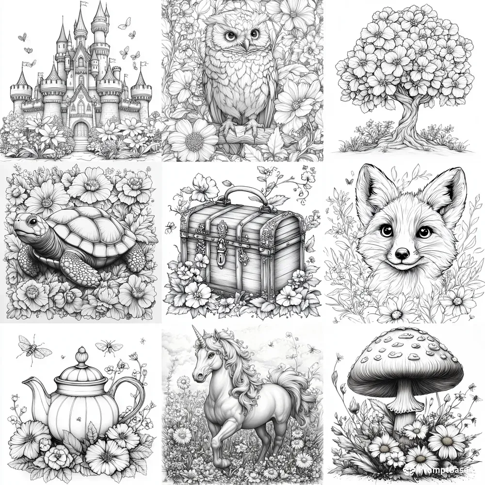 Inspiring Coloring Book Ideas Midjourney Prompt | PromptBase