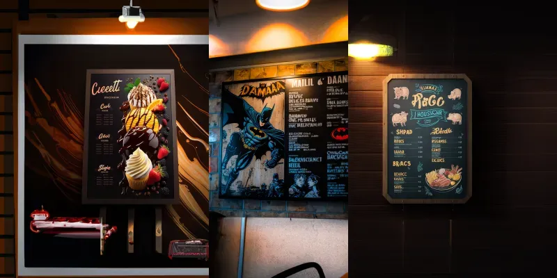 Professional Menu Board Designs Midjourney Prompt | PromptBase