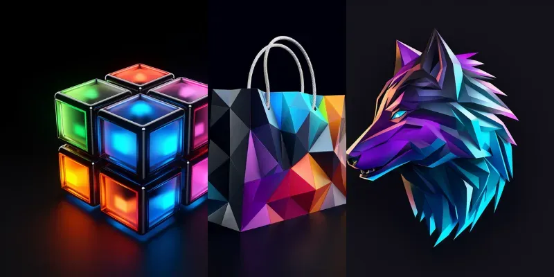 3D Colorful Glowing Logos Midjourney Prompt | PromptBase