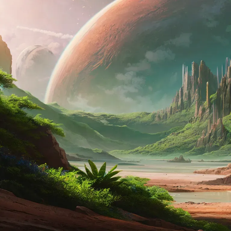 Alien Planet Landscapes Stable Diffusion Prompt | PromptBase