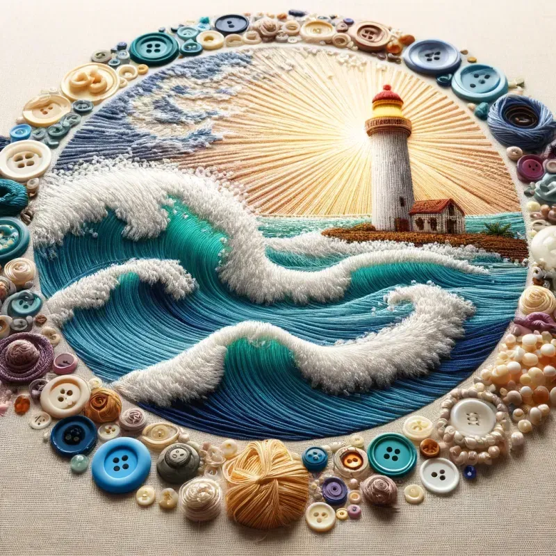 Bright Button Embroidery Designs DALL·E Prompt | PromptBase