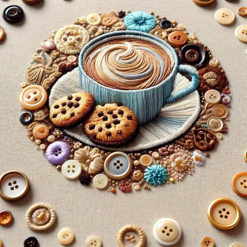 Bright Button Embroidery Designs DALL·E Prompt | PromptBase