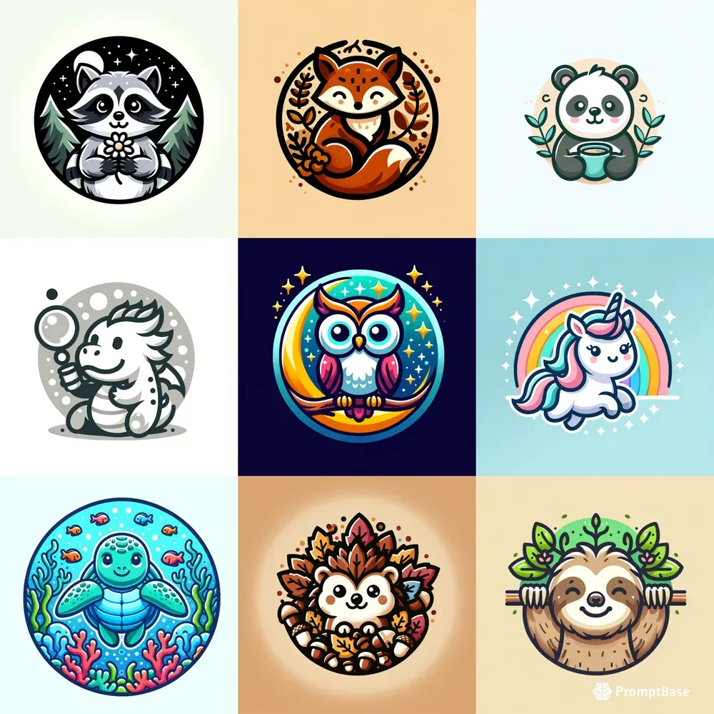 Cute Characters Logos DALL·E Prompt | PromptBase