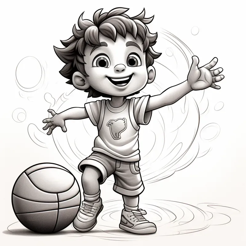 Cute Sports Coloring Pages For Children Midjourney Prompt | PromptBase
