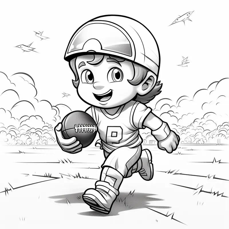 Cute Sports Coloring Pages For Children Midjourney Prompt | PromptBase