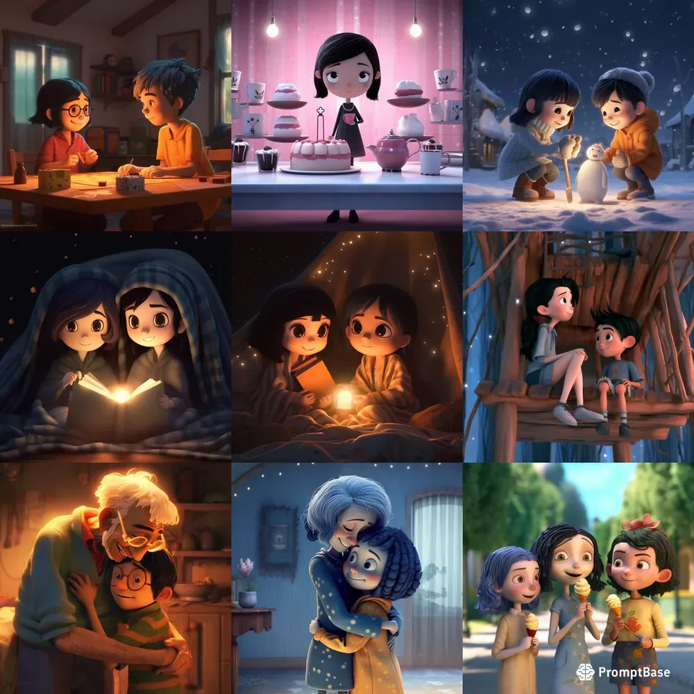 Cute Childhood Animations Midjourney Prompt | PromptBase