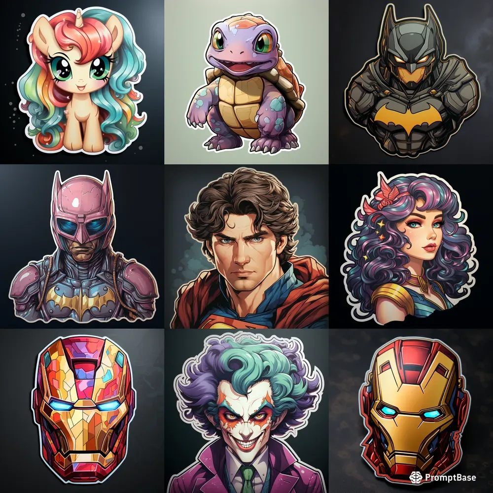 Oldschool Style Stickers Midjourney Prompt | PromptBase