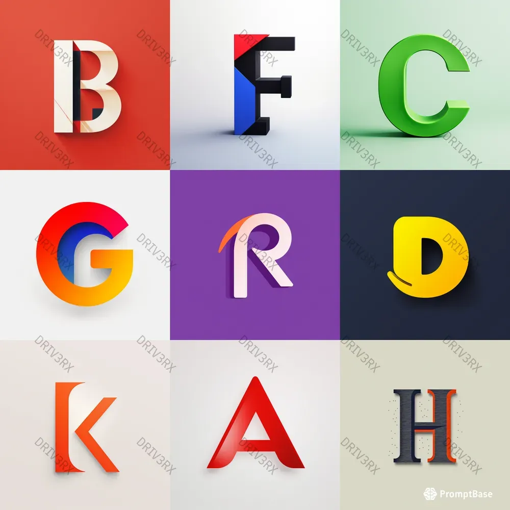 Alphabet Logo Designs Midjourney Prompt | PromptBase