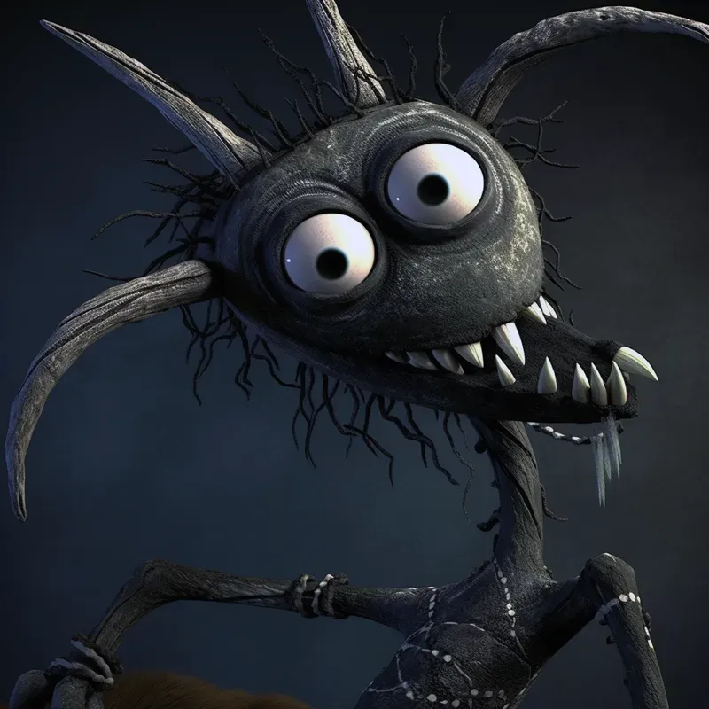 Tim Burton Cartoons Midjourney Prompt | PromptBase