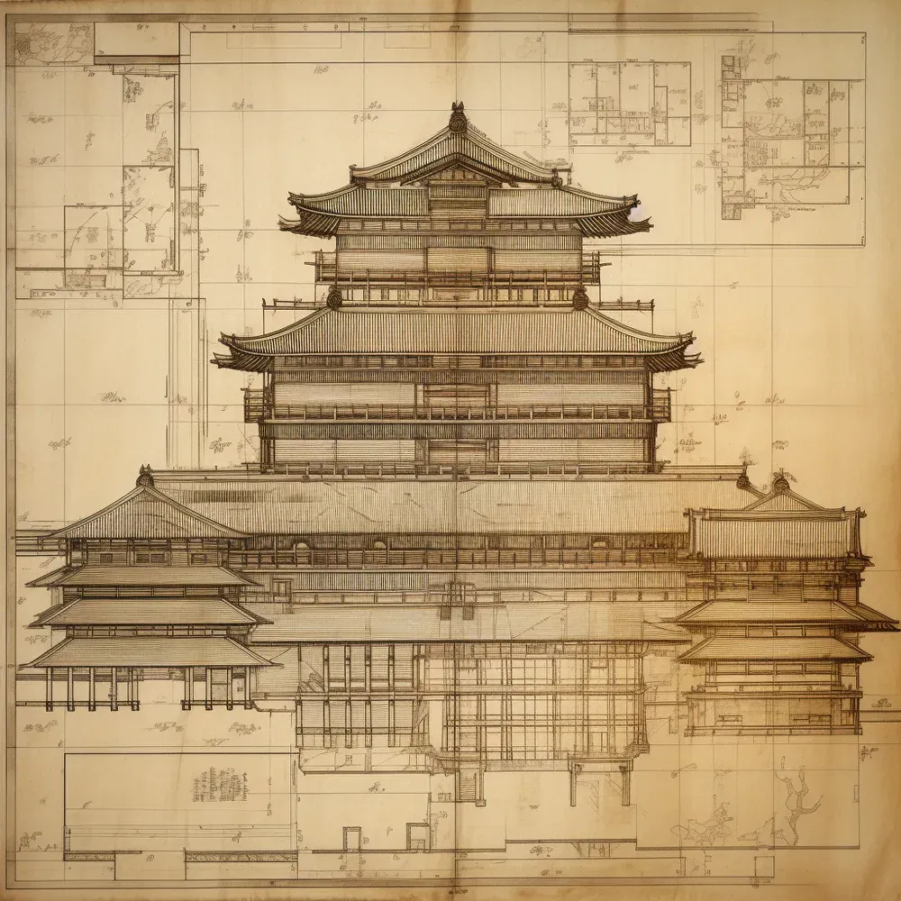 Architectural Plans Of Monuments Midjourney Prompt | PromptBase