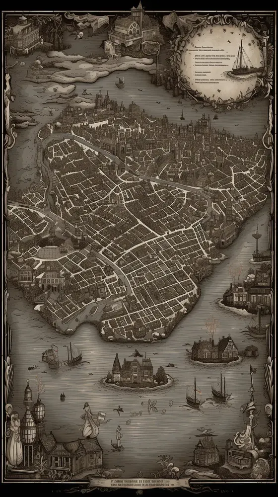 Old Colorful City Maps Midjourney Prompt | PromptBase