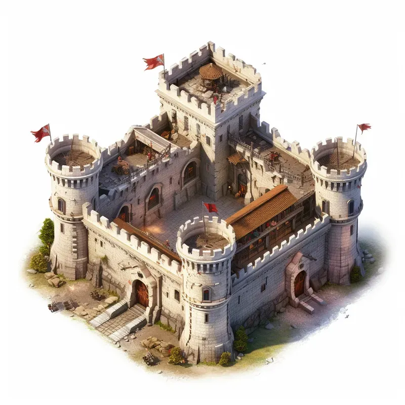 Medieval Structures In Game Perspectives Midjourney Prompt | PromptBase