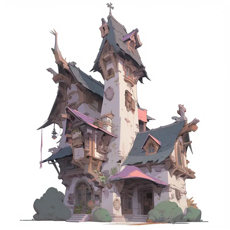 Anime Inspired RPG Building Designs Midjourney Prompt | PromptBase