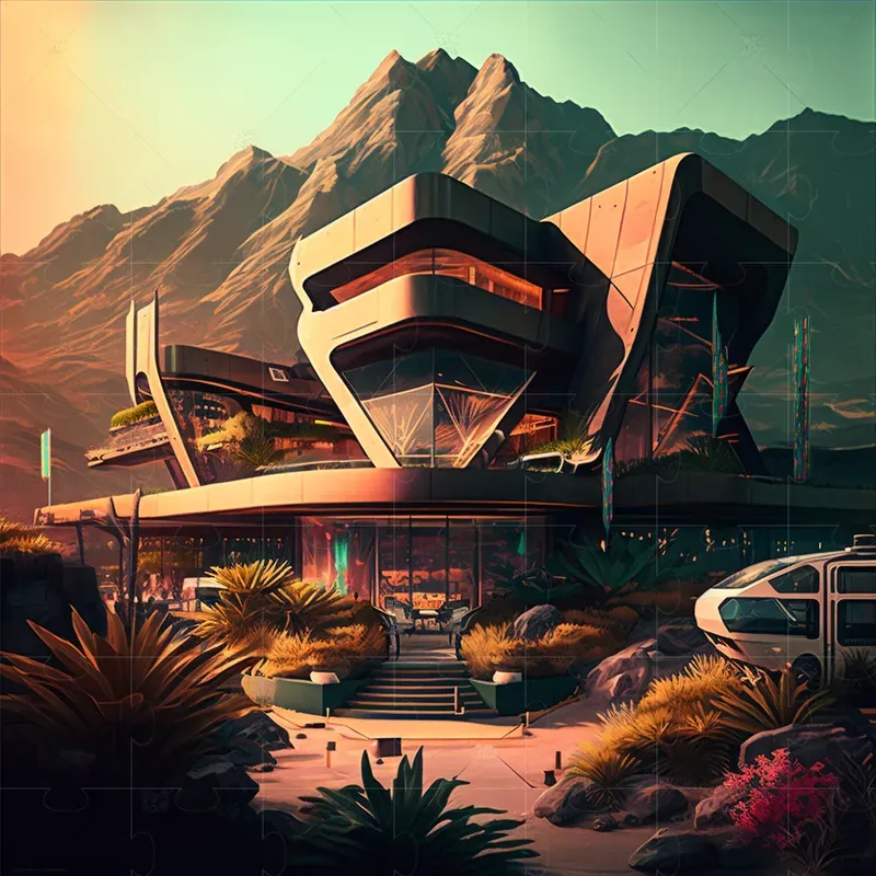 Luxury Cyberpunk-style Hotels Midjourney Prompt | PromptBase