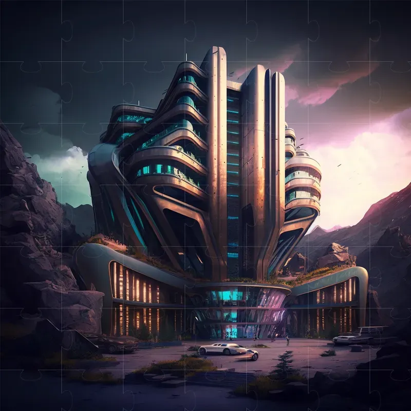 Luxury Cyberpunk-style Hotels Midjourney Prompt | PromptBase