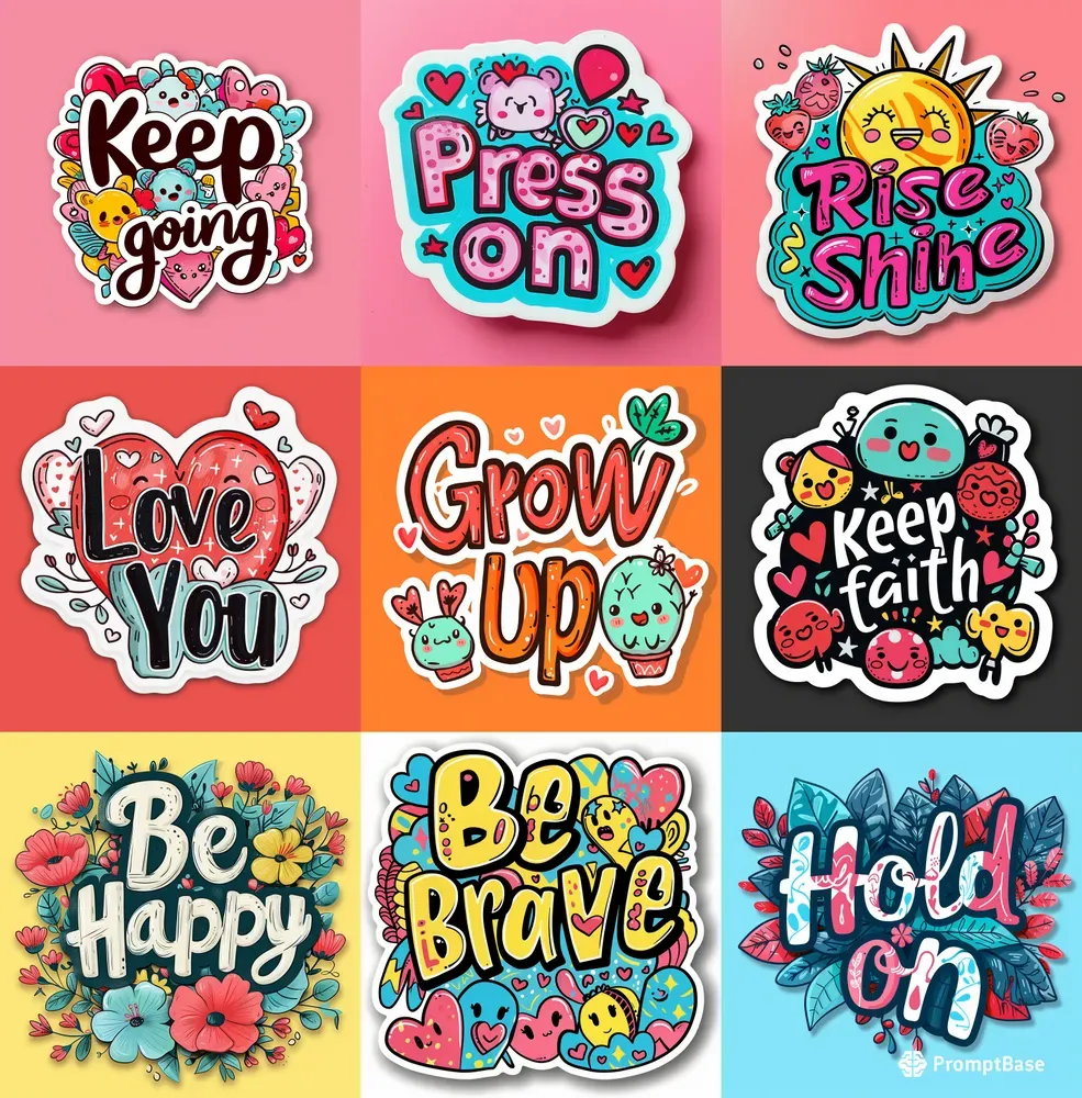 Beautiful Quotes Stickers Midjourney Prompt | PromptBase