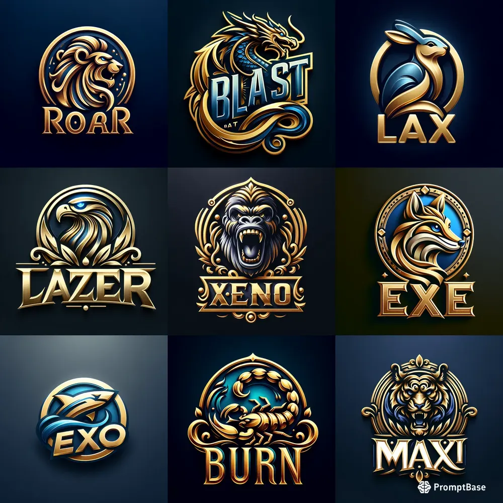 3D Emblem Gold Logos Esports DALL·E Prompt | PromptBase