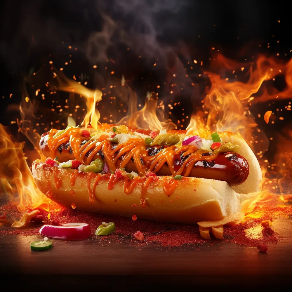 Photorealistic Flaming Foods Midjourney Prompt | PromptBase