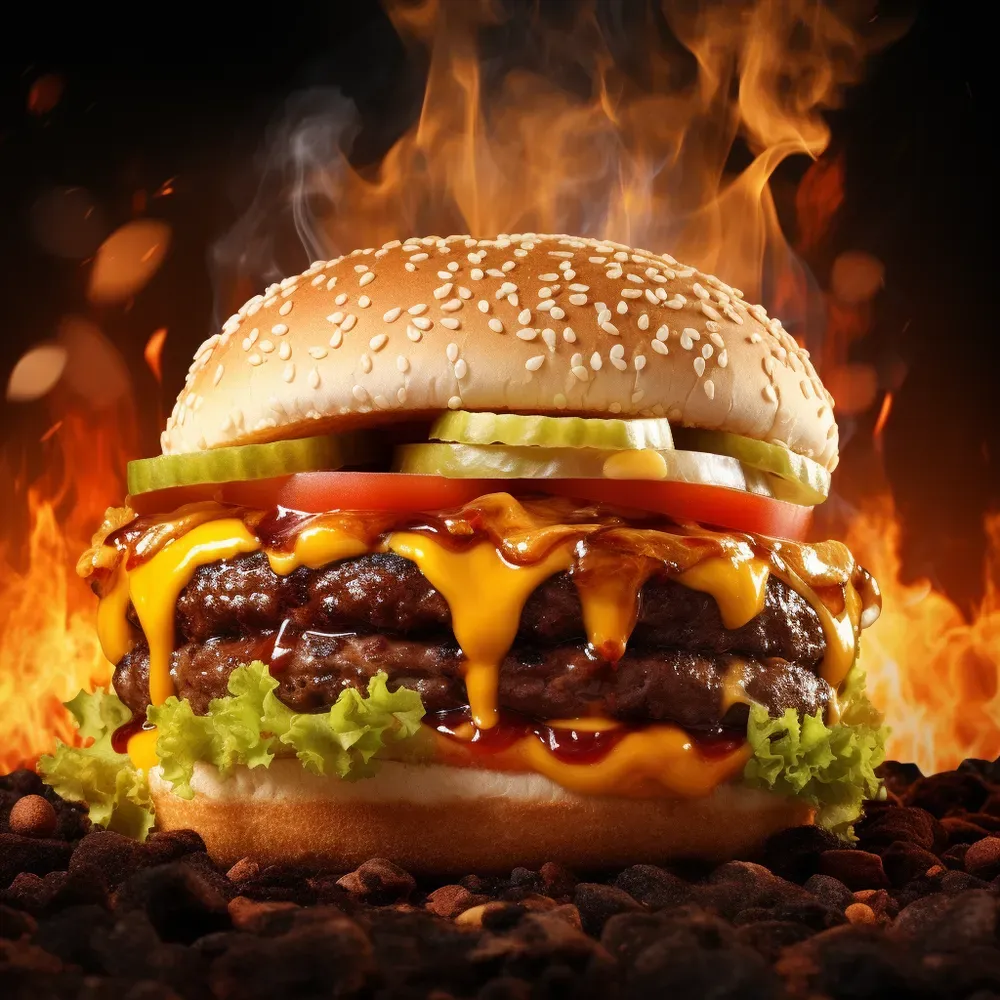 Photorealistic Flaming Foods Midjourney Prompt | PromptBase