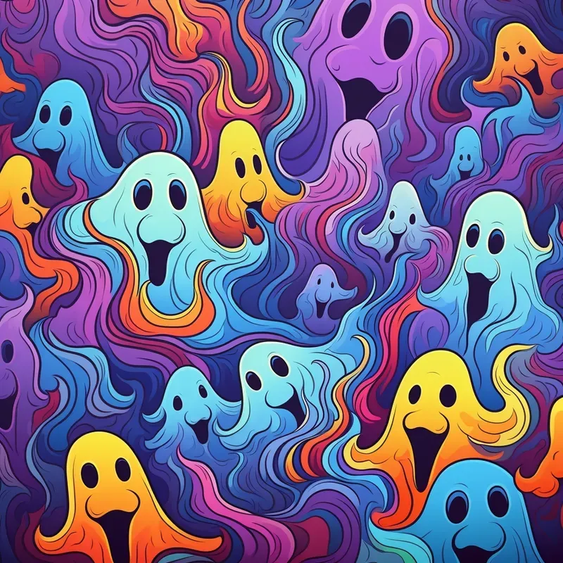 Psychedelic Vibrant Horror Patterns Midjourney Prompt | PromptBase