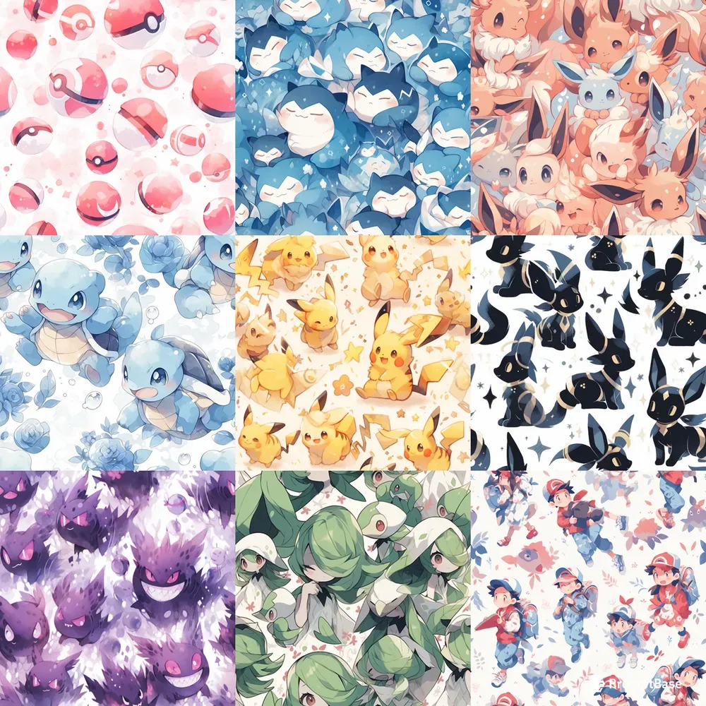 Pokemon Tile Patterns Midjourney Prompt | PromptBase