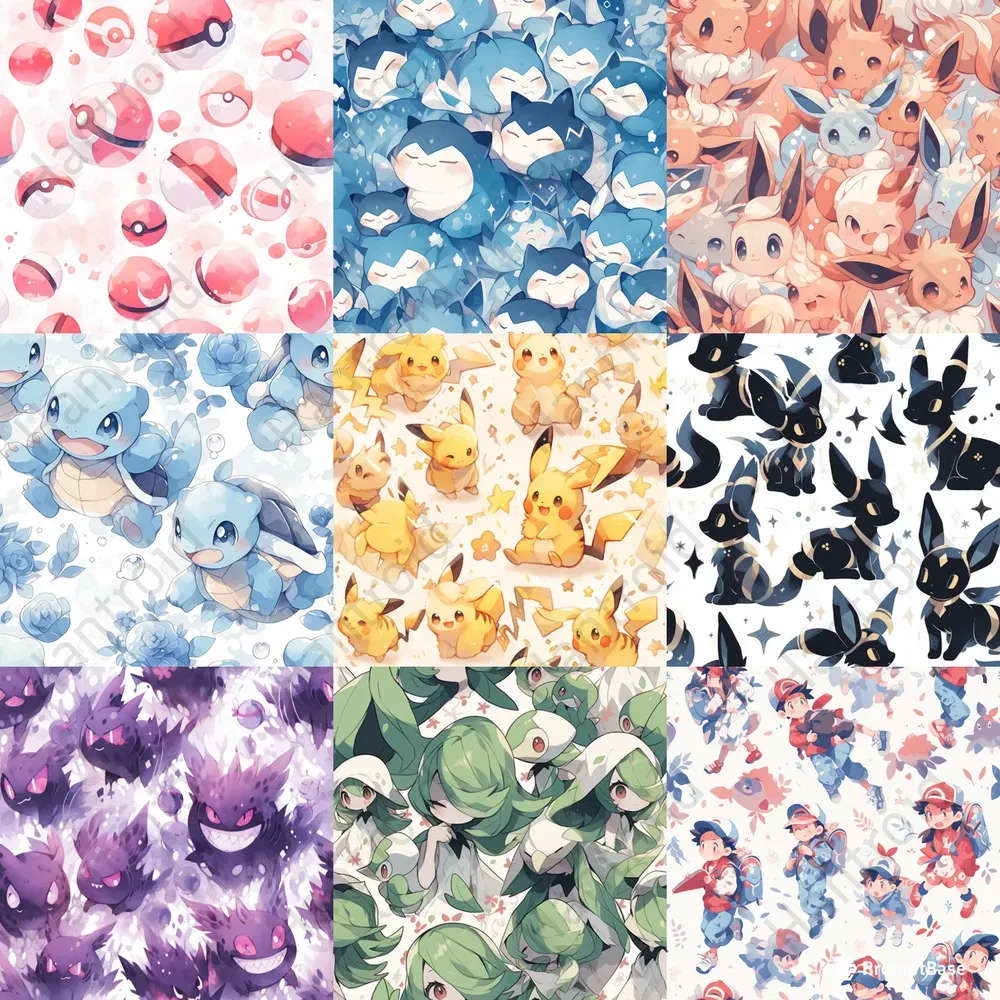 Pokemon Tile Patterns Midjourney Prompt | PromptBase
