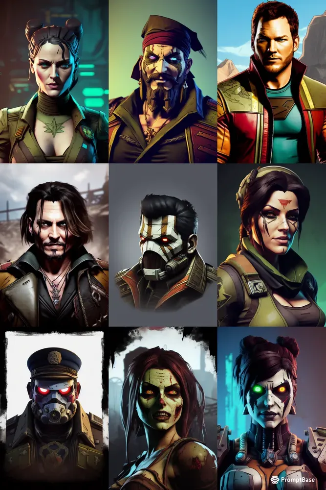 Your Own Borderlands Characters Stable Diffusion Prompt | PromptBase