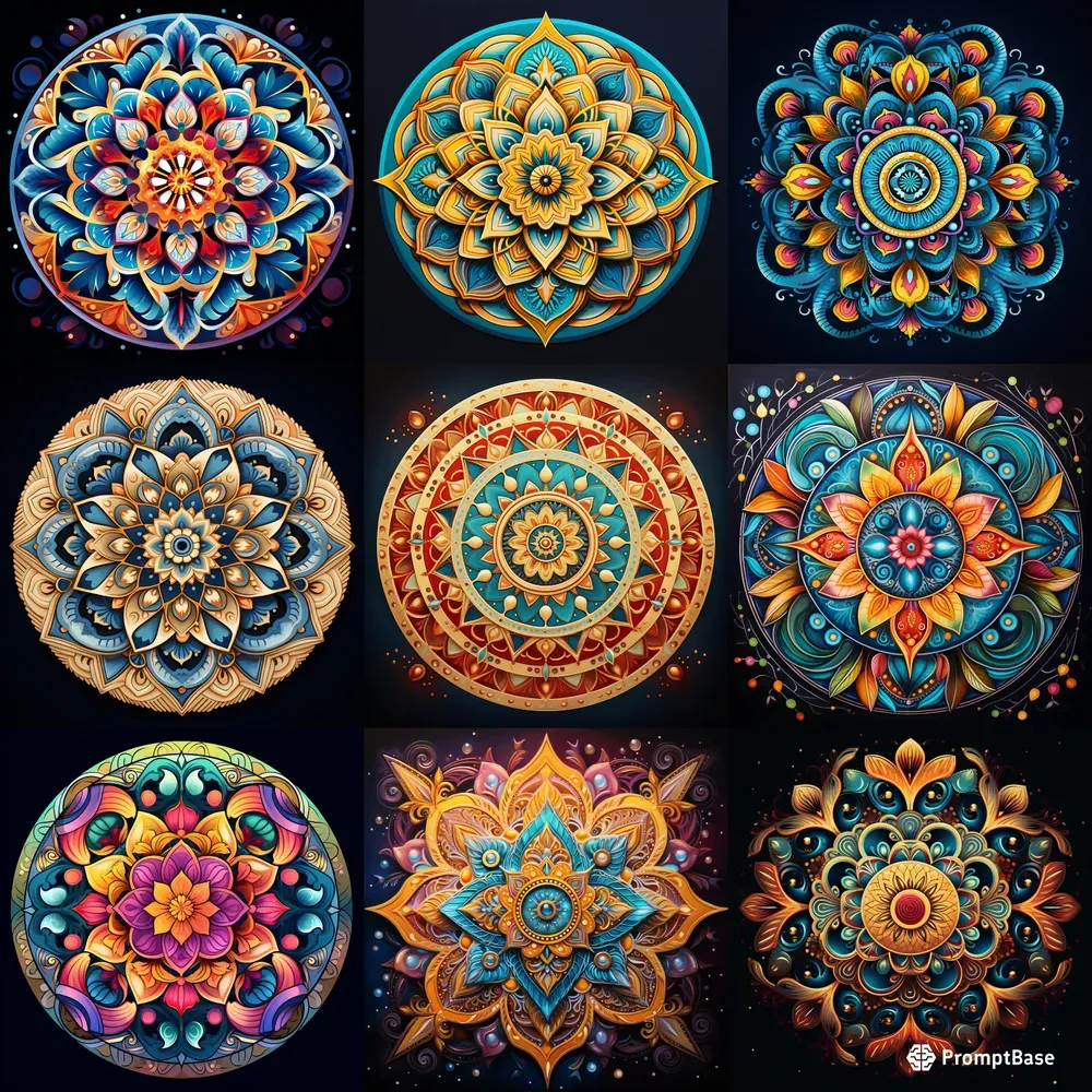 Mandalas Art Patterns Midjourney Prompt | PromptBase