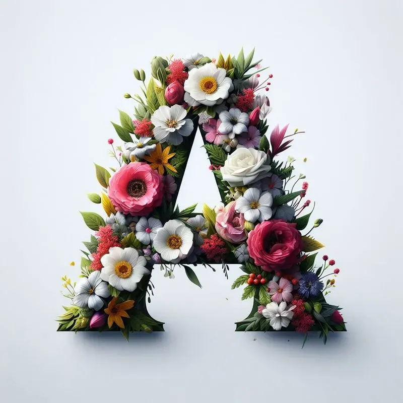 Real Flowers Made Custom Letter Logos DALL·E Prompt | PromptBase