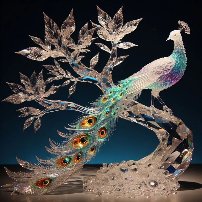 Crystal Robin Sculpture Spring Symphonies DALL·E Prompt | PromptBase