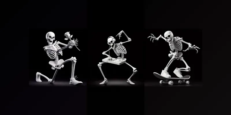 Funny Skeleton Vector Art DALL·E Prompt | PromptBase