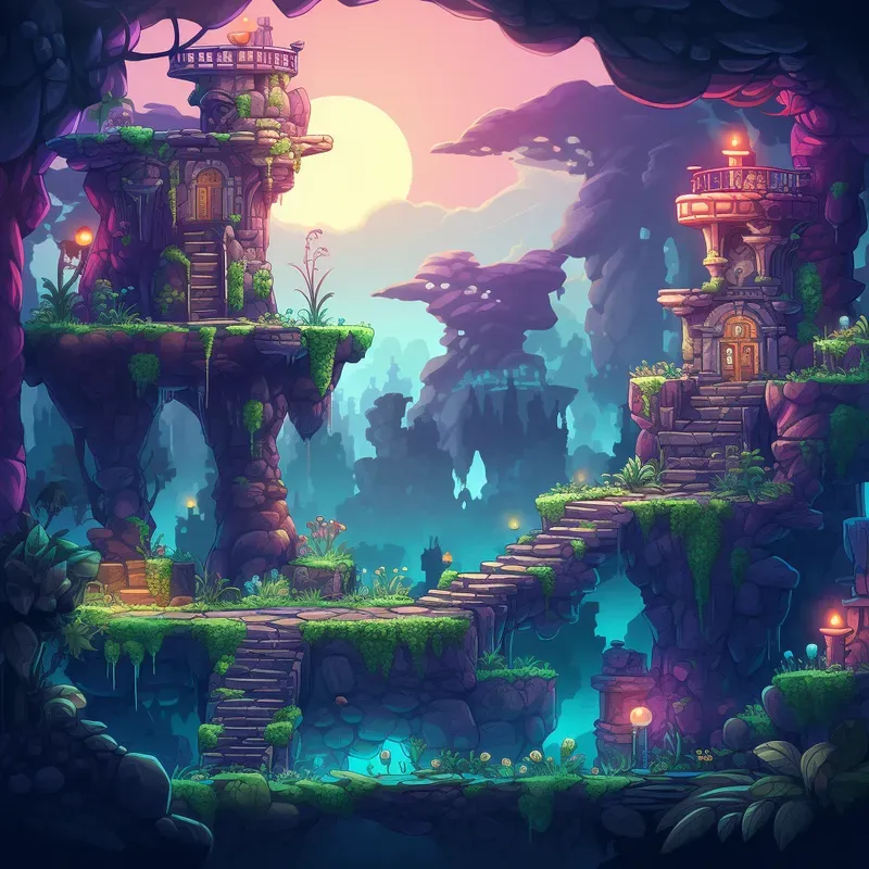 2D Game Level Designs Midjourney Prompt | PromptBase