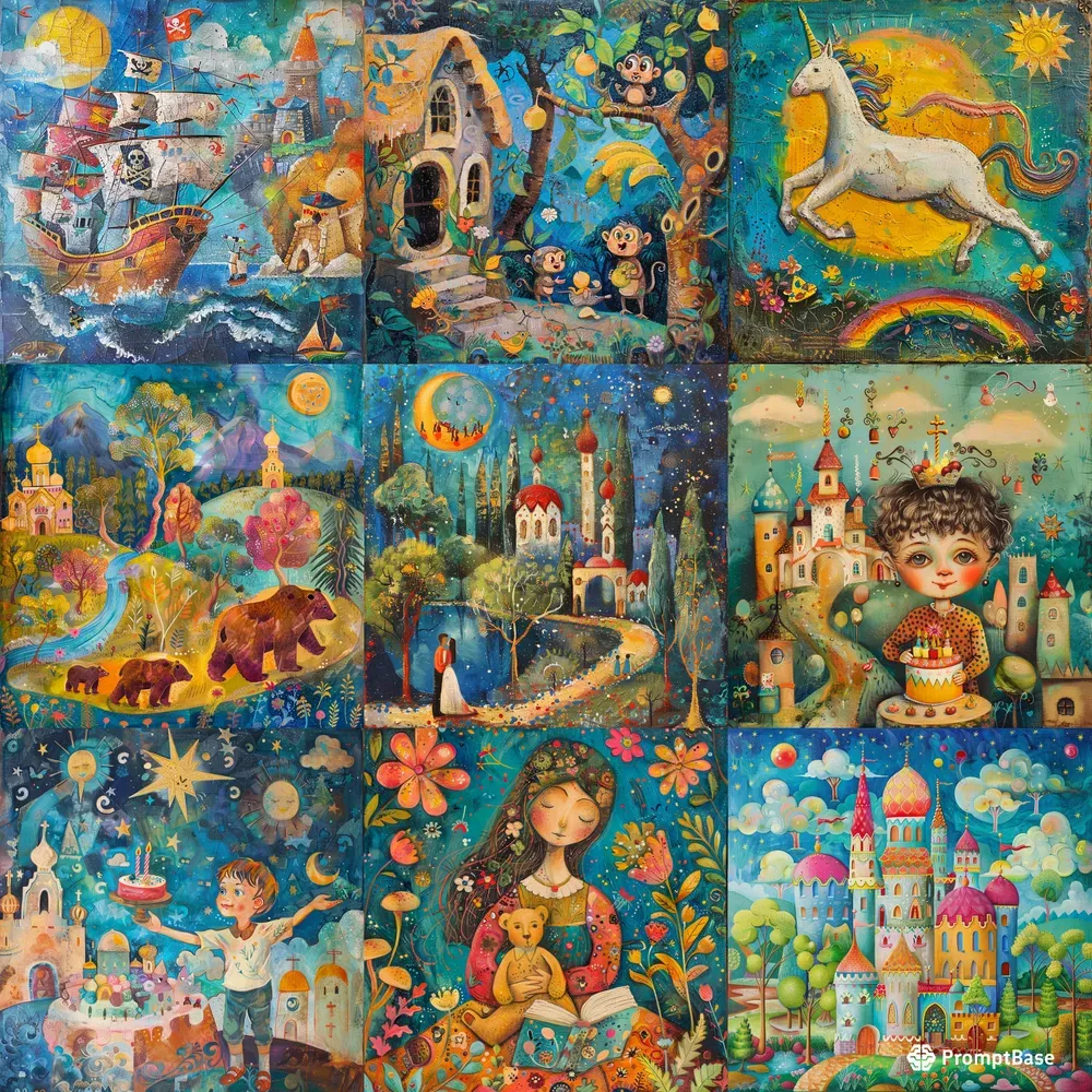 Enchanted Kids Storybook Illustrations Midjourney Prompt | PromptBase