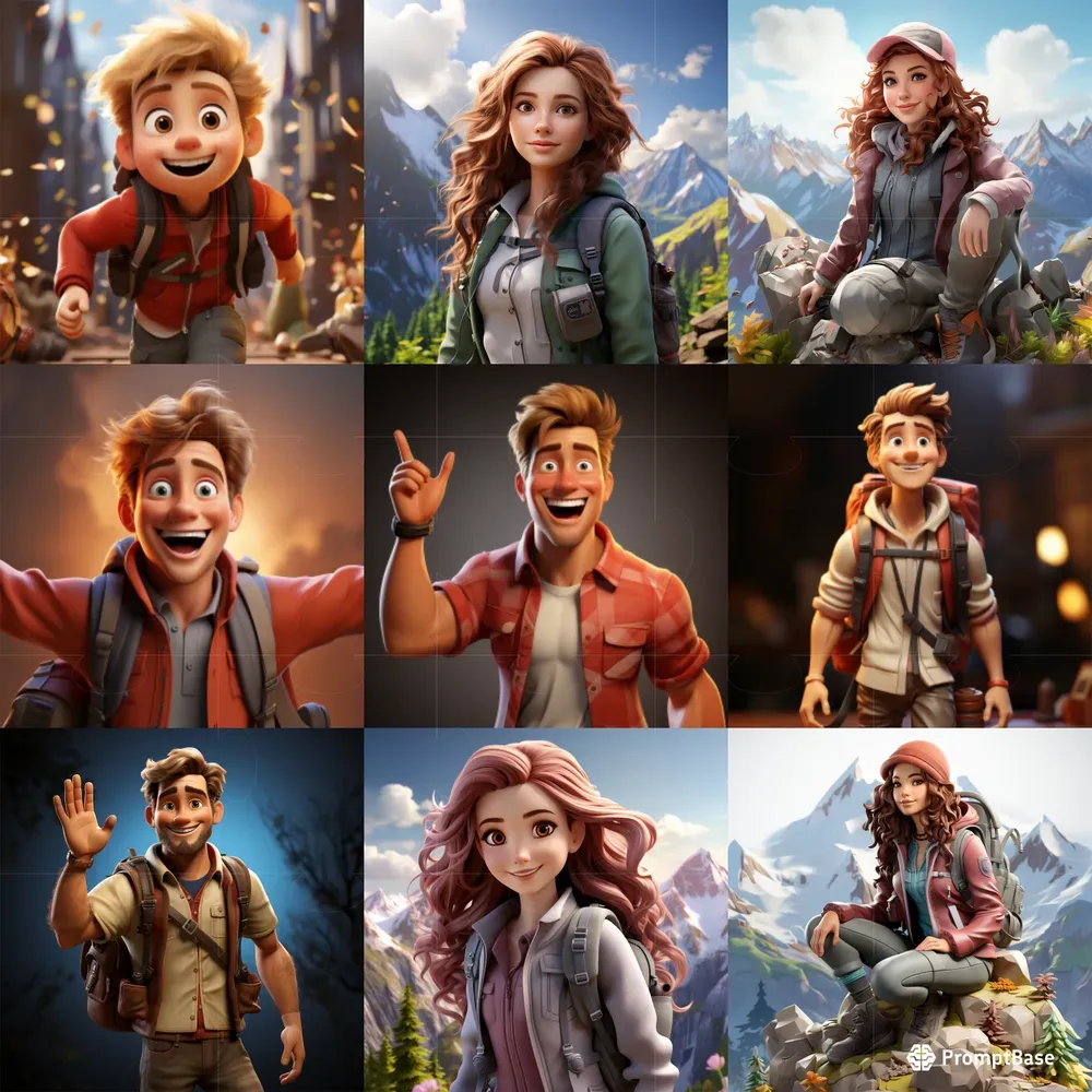 Animated Adventure Friends Midjourney Prompt | PromptBase