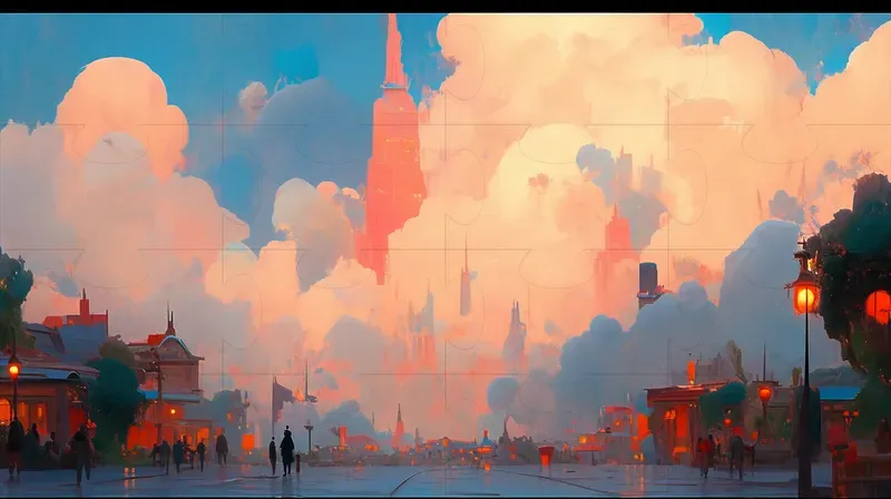 2D Landscape Art Illustrations Midjourney Prompt | PromptBase