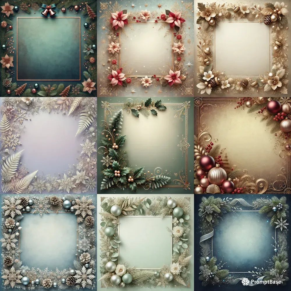 Decorative Christmas Card Frames Layouts DALL·E Prompt | PromptBase