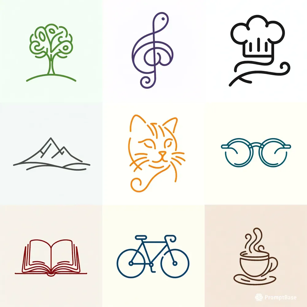 Single Stroke Symbols DALL·E Prompt | PromptBase