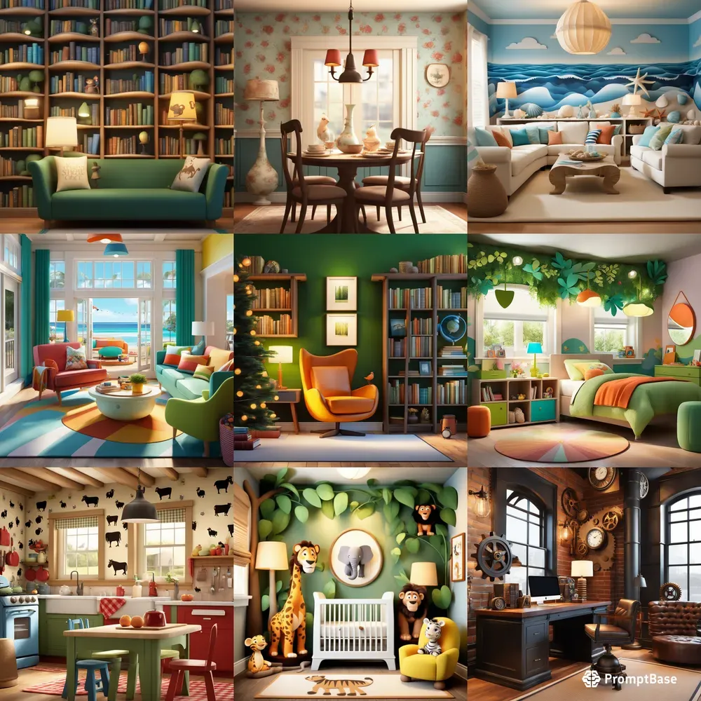 Pixar Style Interiors Designs Stable Diffusion Prompt | PromptBase