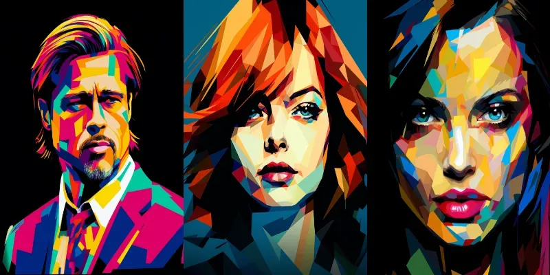 Famous Hollywood Actors Vector Art Midjourney Prompt | PromptBase
