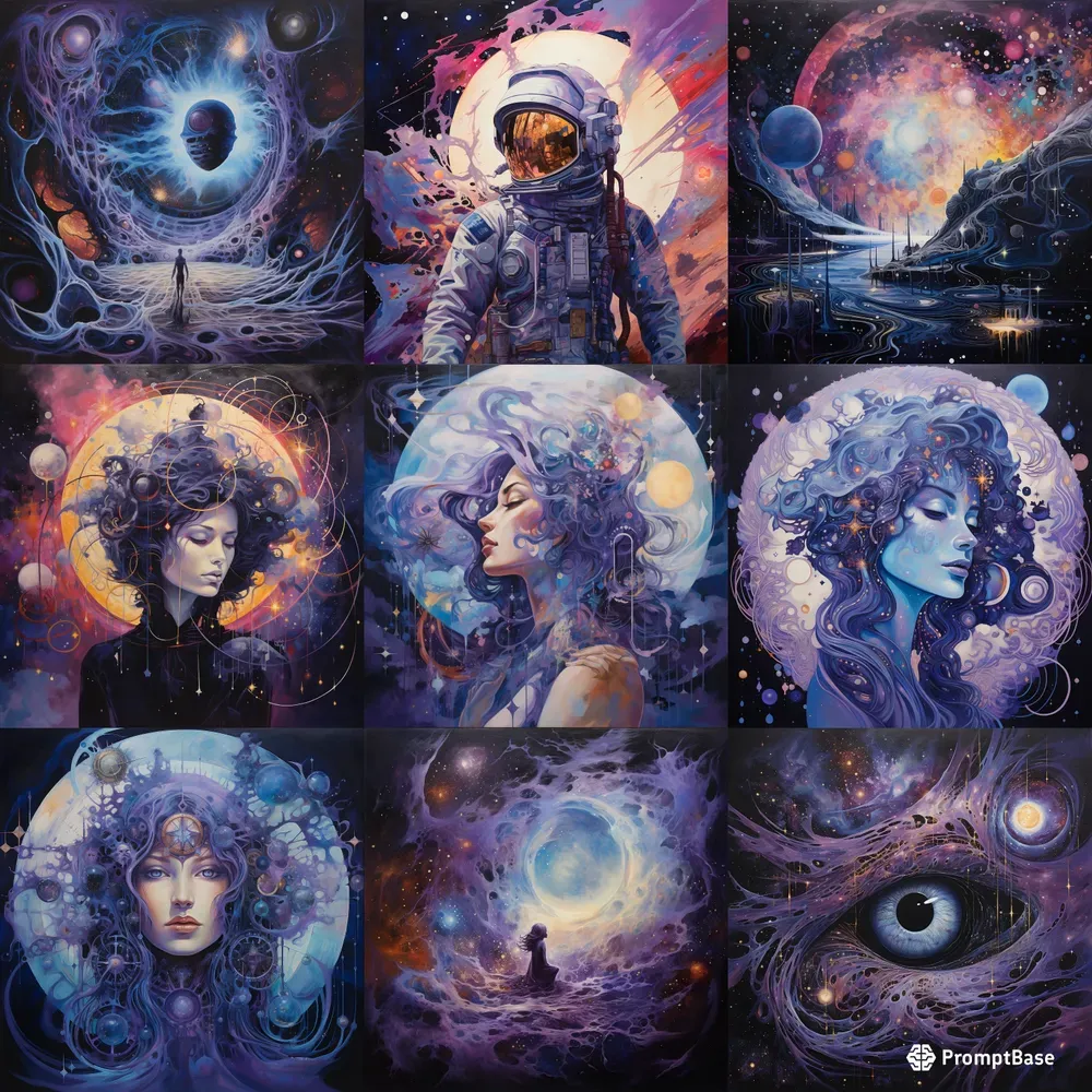 Enigmatic Cosmic Paintings Midjourney Prompt | PromptBase