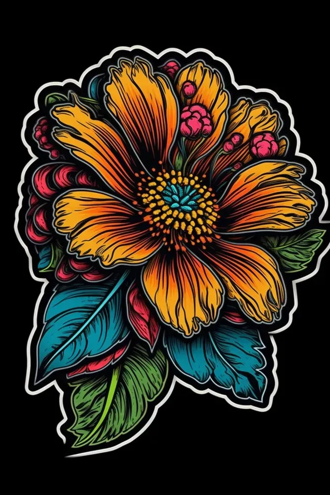 Psychedelic Punk Rock Stickers Midjourney Prompt | PromptBase