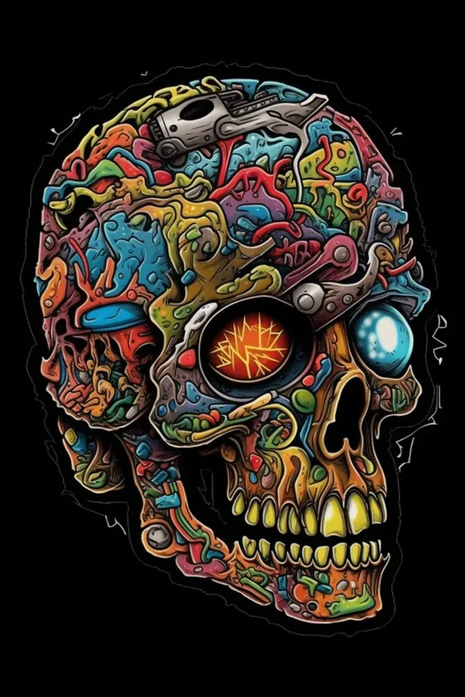 Psychedelic Punk Rock Stickers Midjourney Prompt | PromptBase