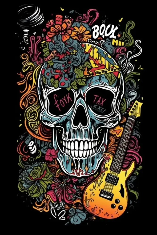 Psychedelic Punk Rock Stickers Midjourney Prompt | PromptBase