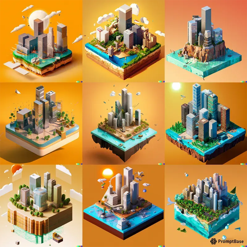 Block Cities DALL·E Prompt | PromptBase