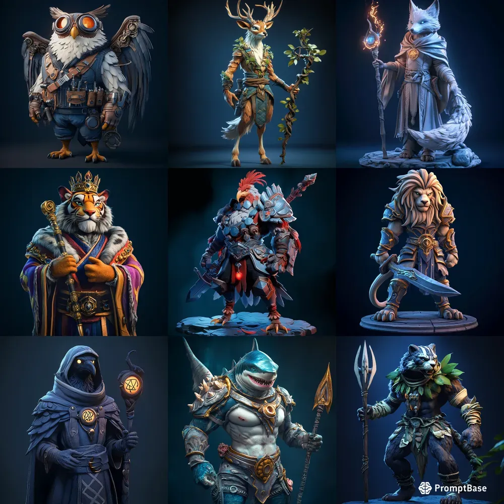3D Game Model League Of Legends Style Midjourney Prompt | PromptBase