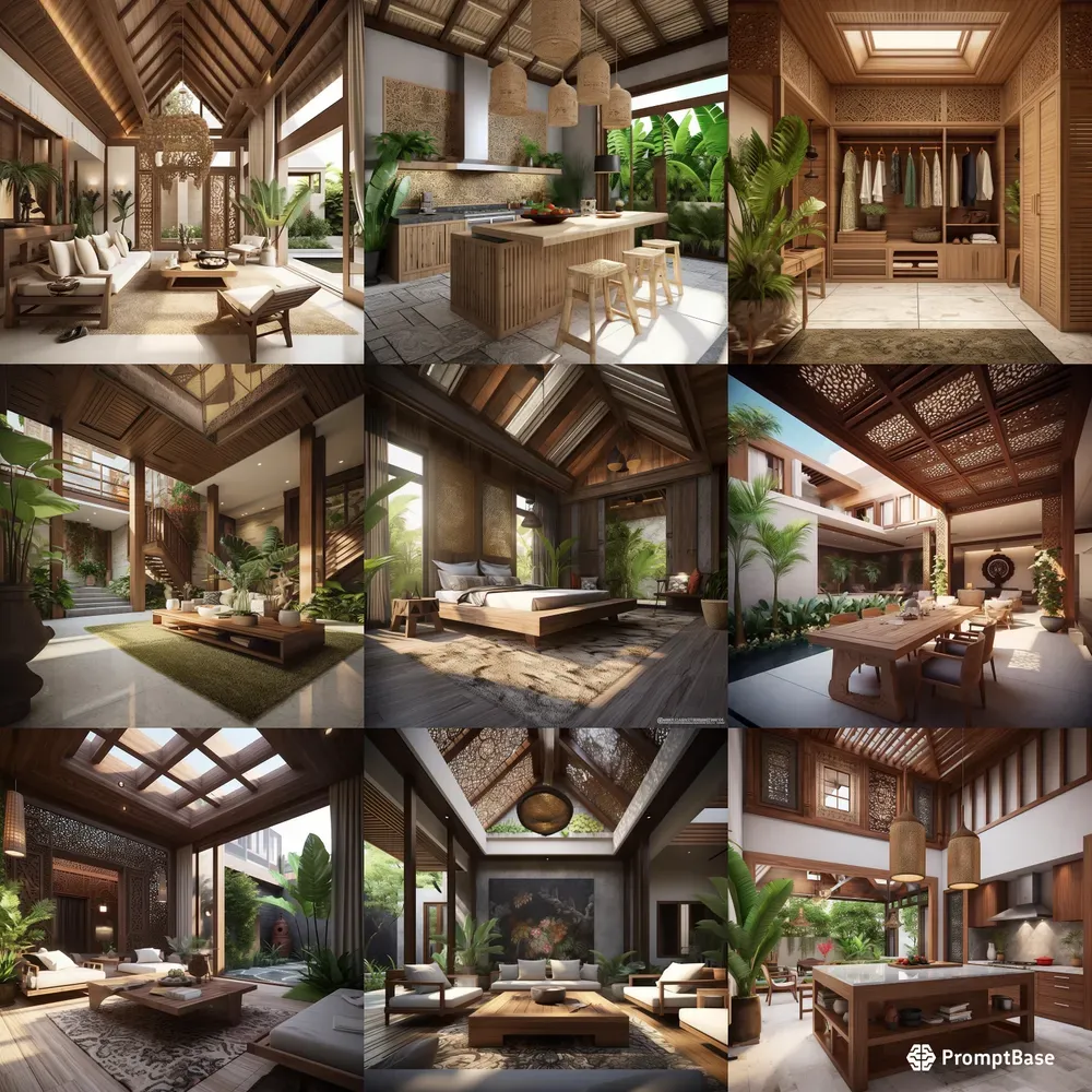 Indonesian Modern Fusion Architectures Midjourney Prompt | PromptBase